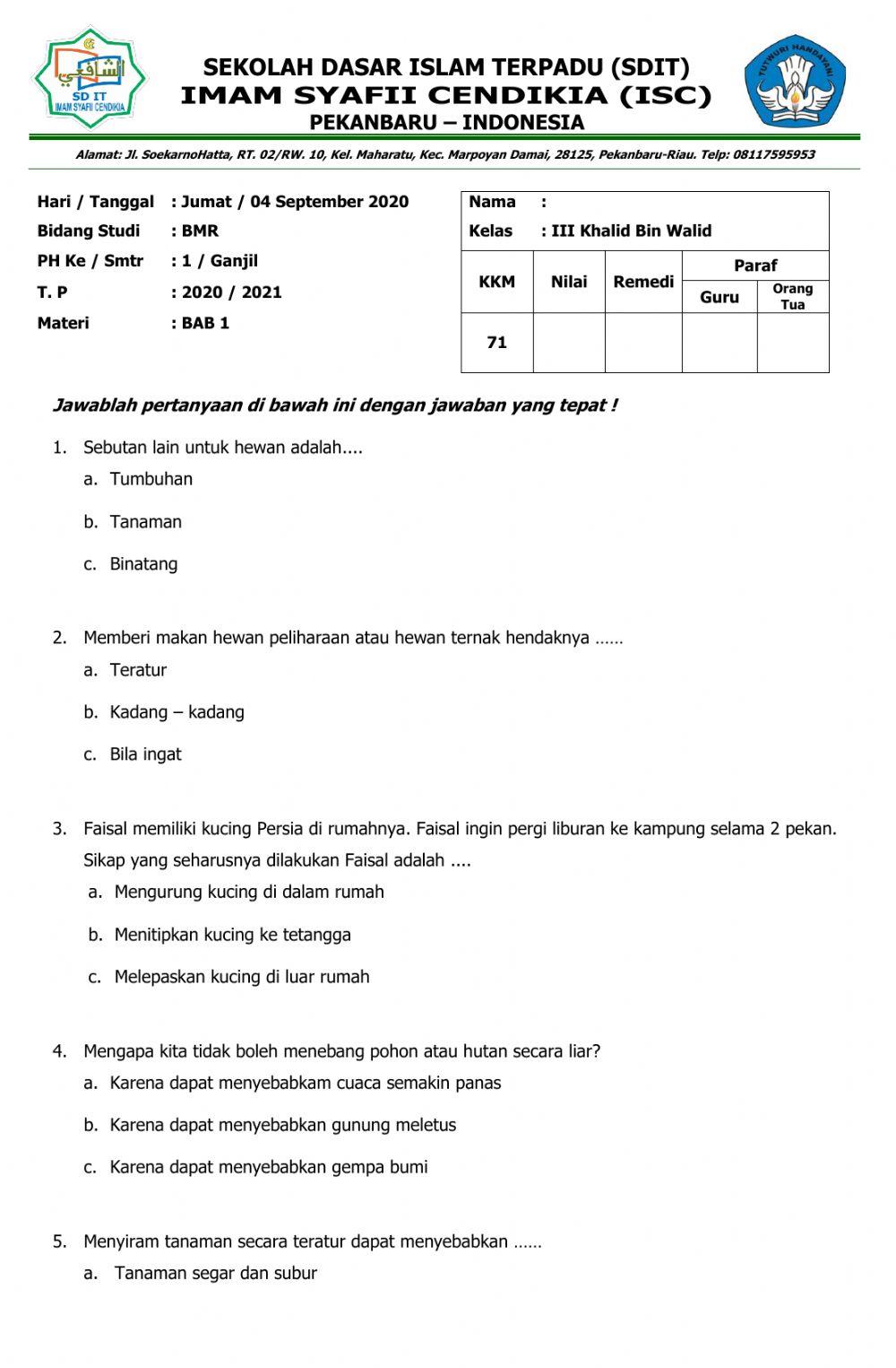Ph bmr bab 1 | Free Interactive Worksheets | 347147