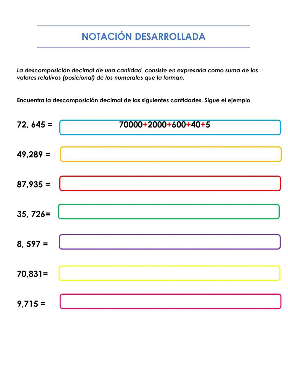 Notación Desarrollada Online Exercise For Live Worksheets, 58% OFF Notación Desarrollada Online Exercise For Live Worksheets, 58% OFF