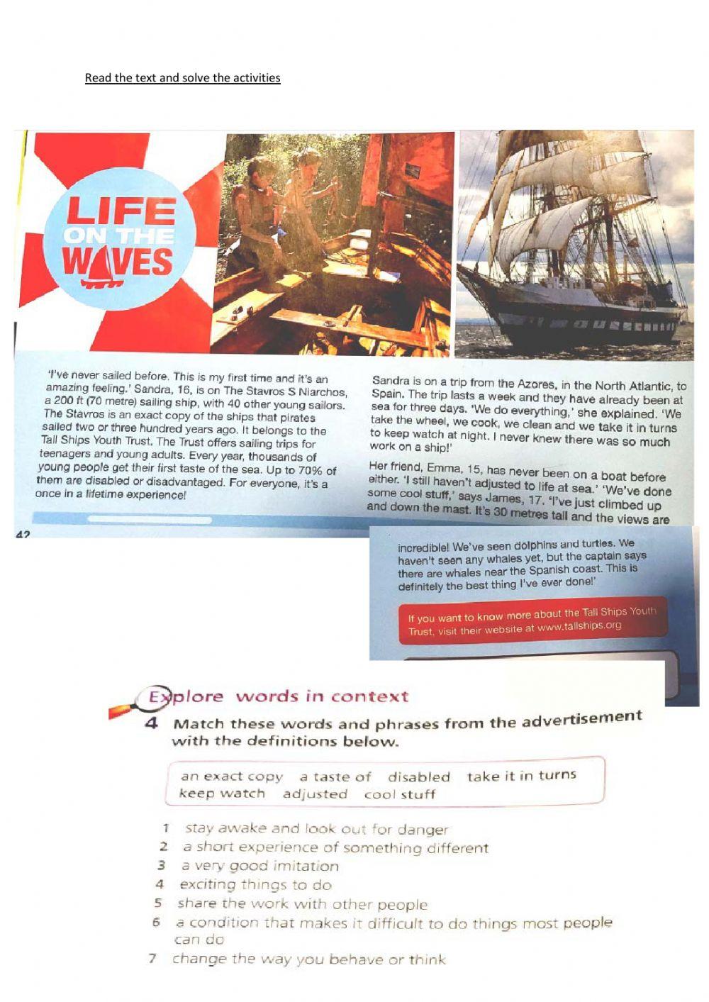 Reading Comprehension online exercise for Teens | Live Worksheets