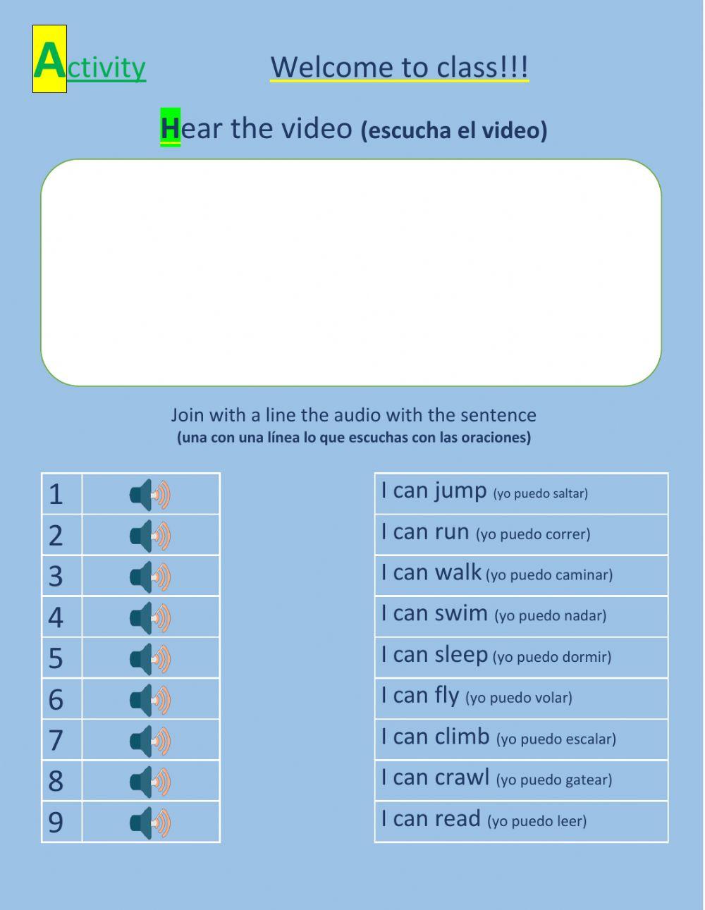 Verb can exercise | Live Worksheets