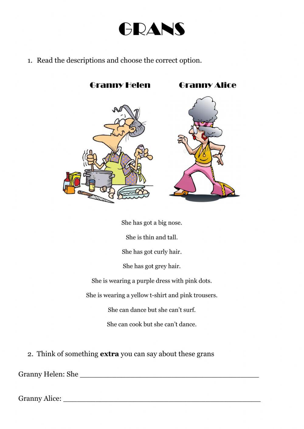 Grans worksheet | Live Worksheets