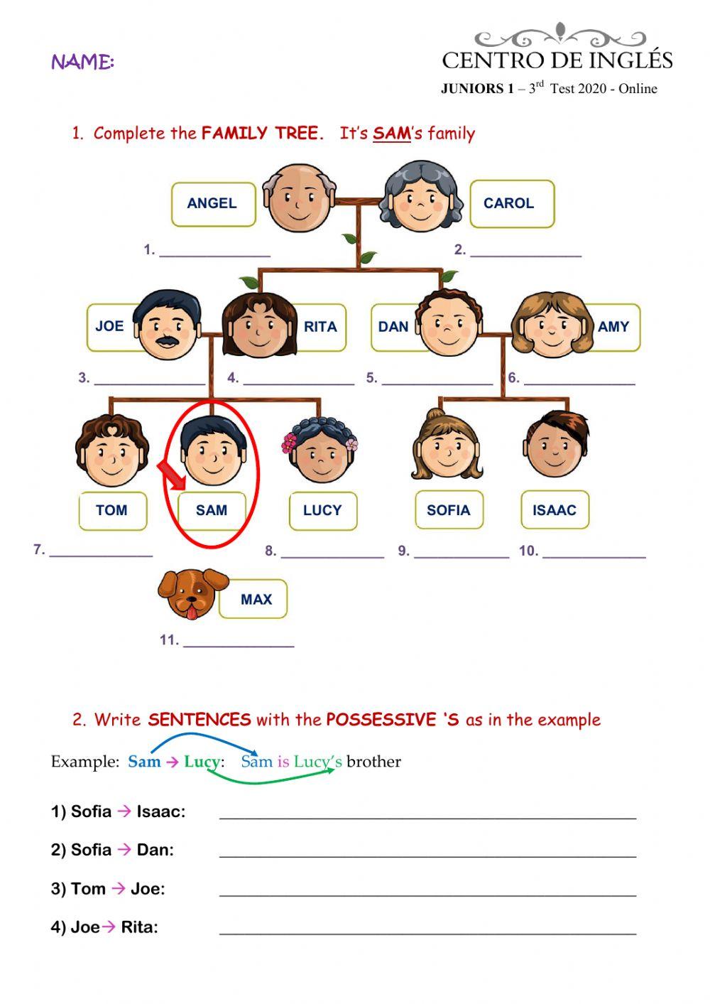 Juniors 1 Family Members worksheet | Live Worksheets