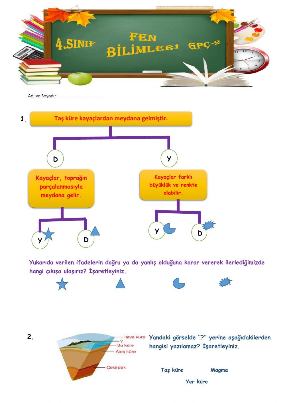 Fen bi̇li̇mleri̇ worksheet | Live Worksheets