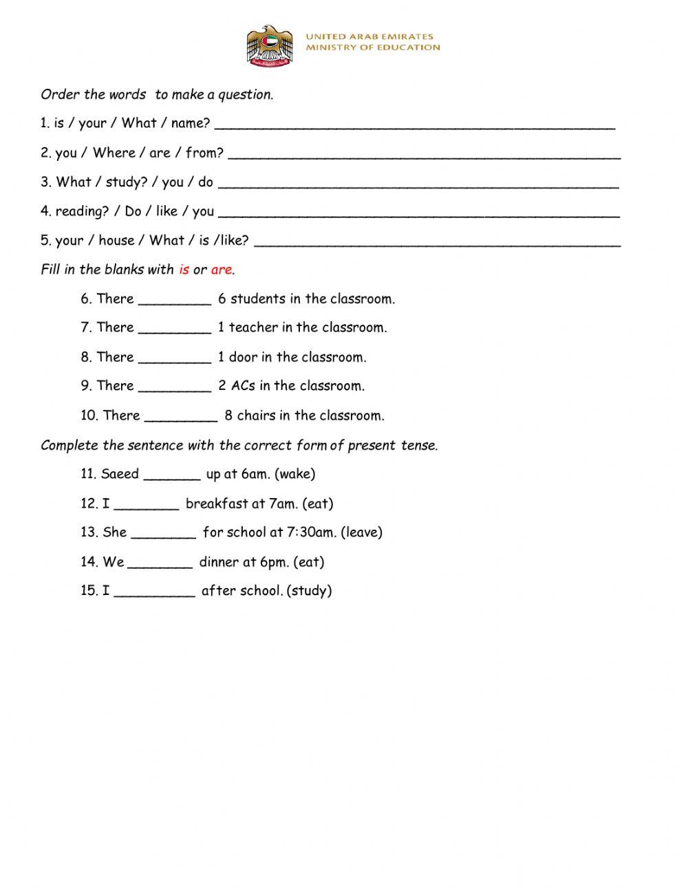Unit 1 Exam Grade 7 worksheet | Live Worksheets