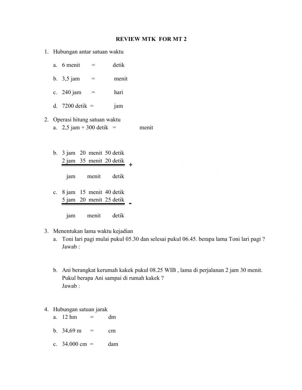 Review MT-2 worksheet | Live Worksheets