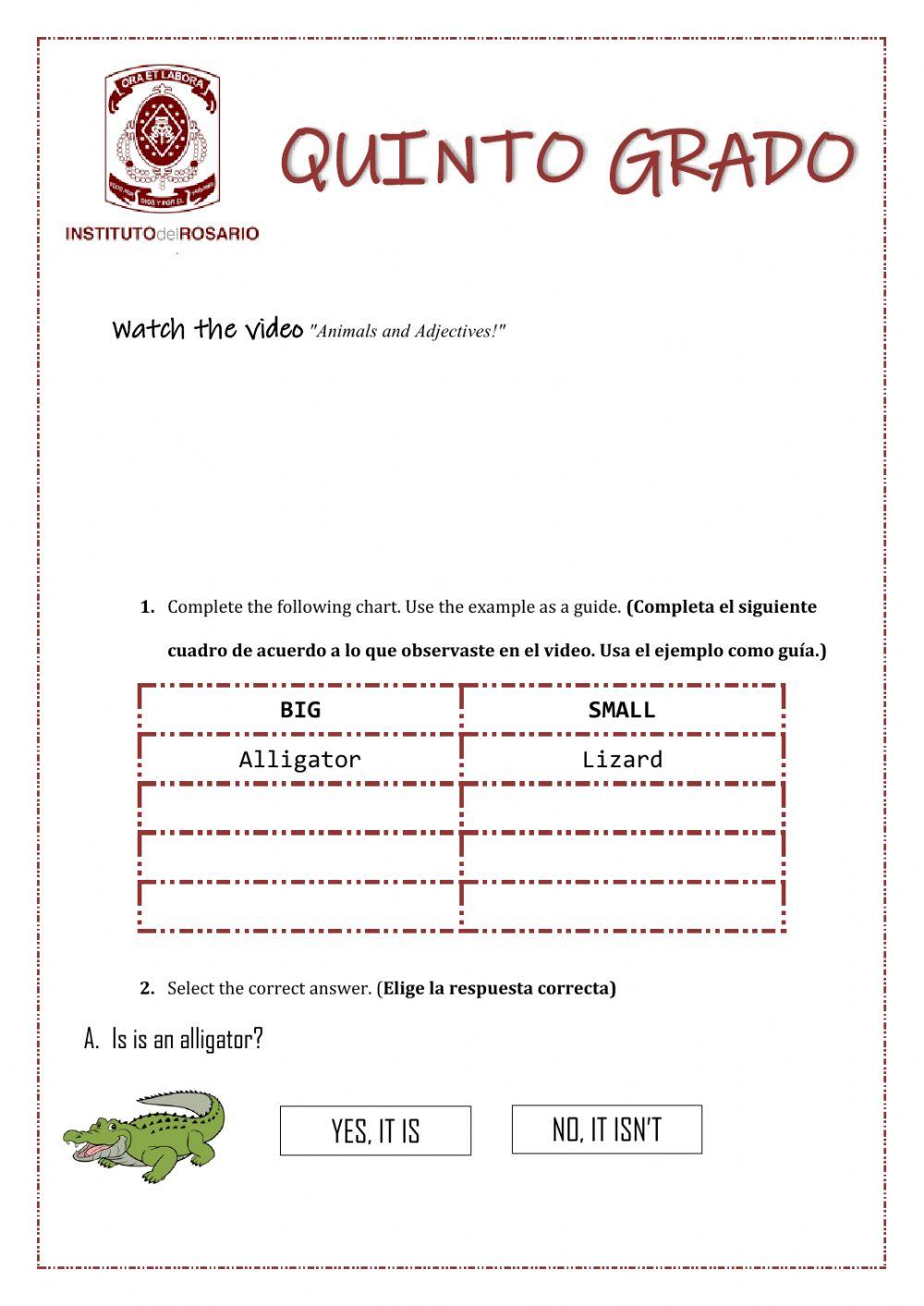 Animals online exercise for Fifth grade | Live Worksheets