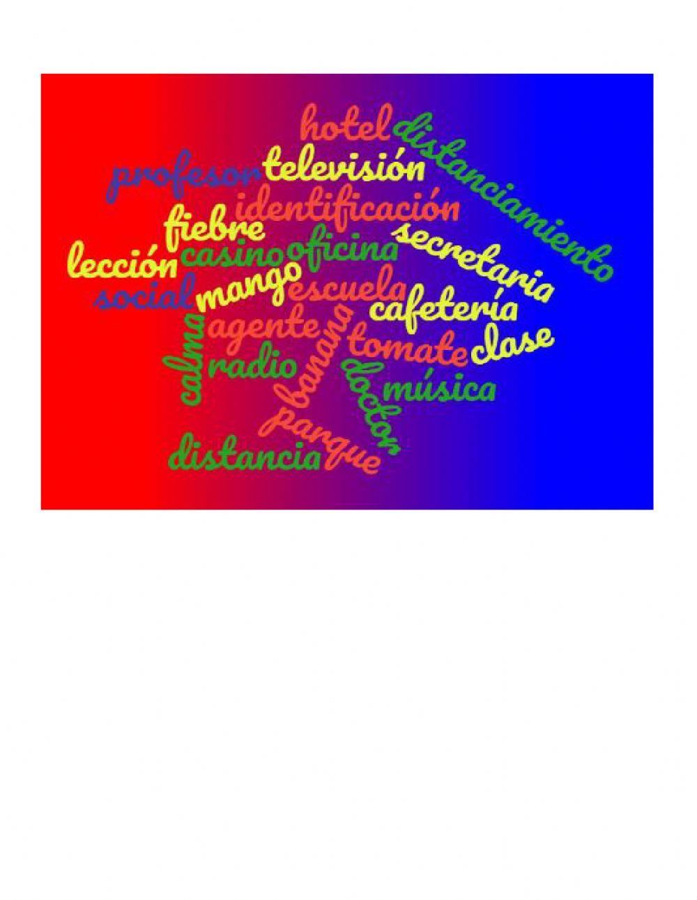 Cognate Word Cloud worksheet | Live Worksheets