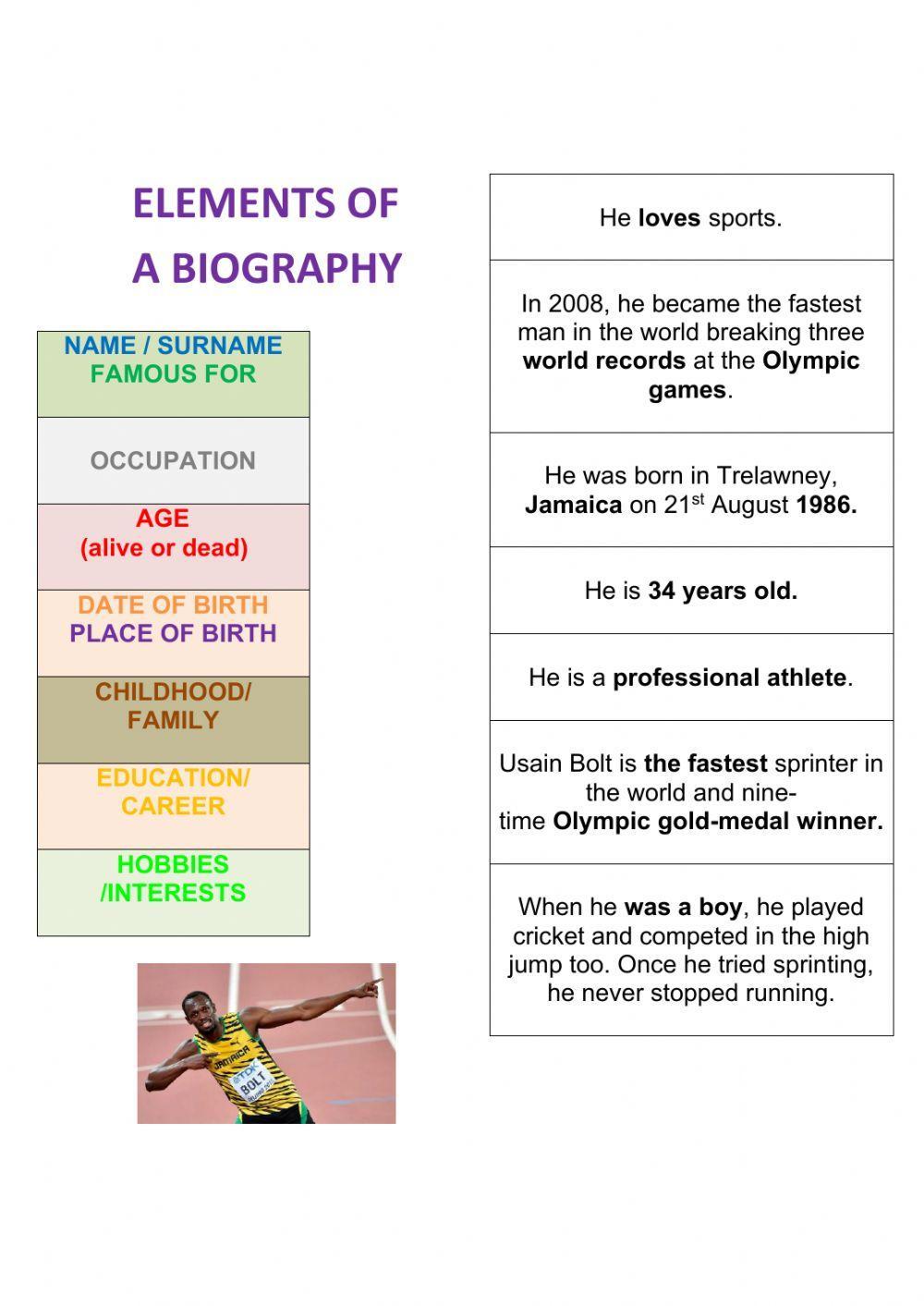 Biography | Free Interactive Worksheets | 393269