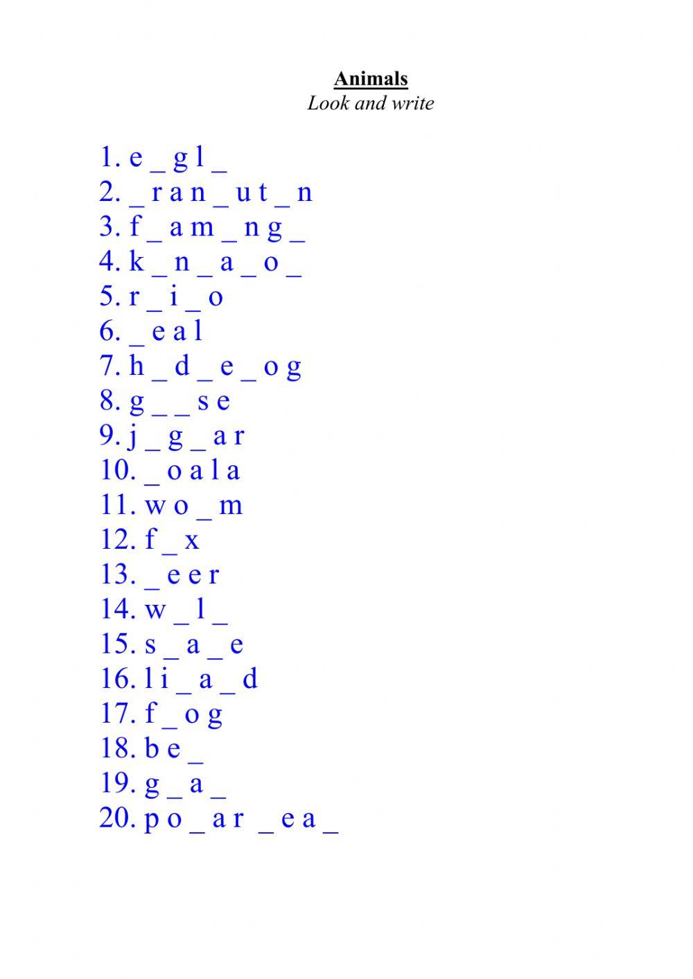 Animals online exercise for Grade 4 | Live Worksheets