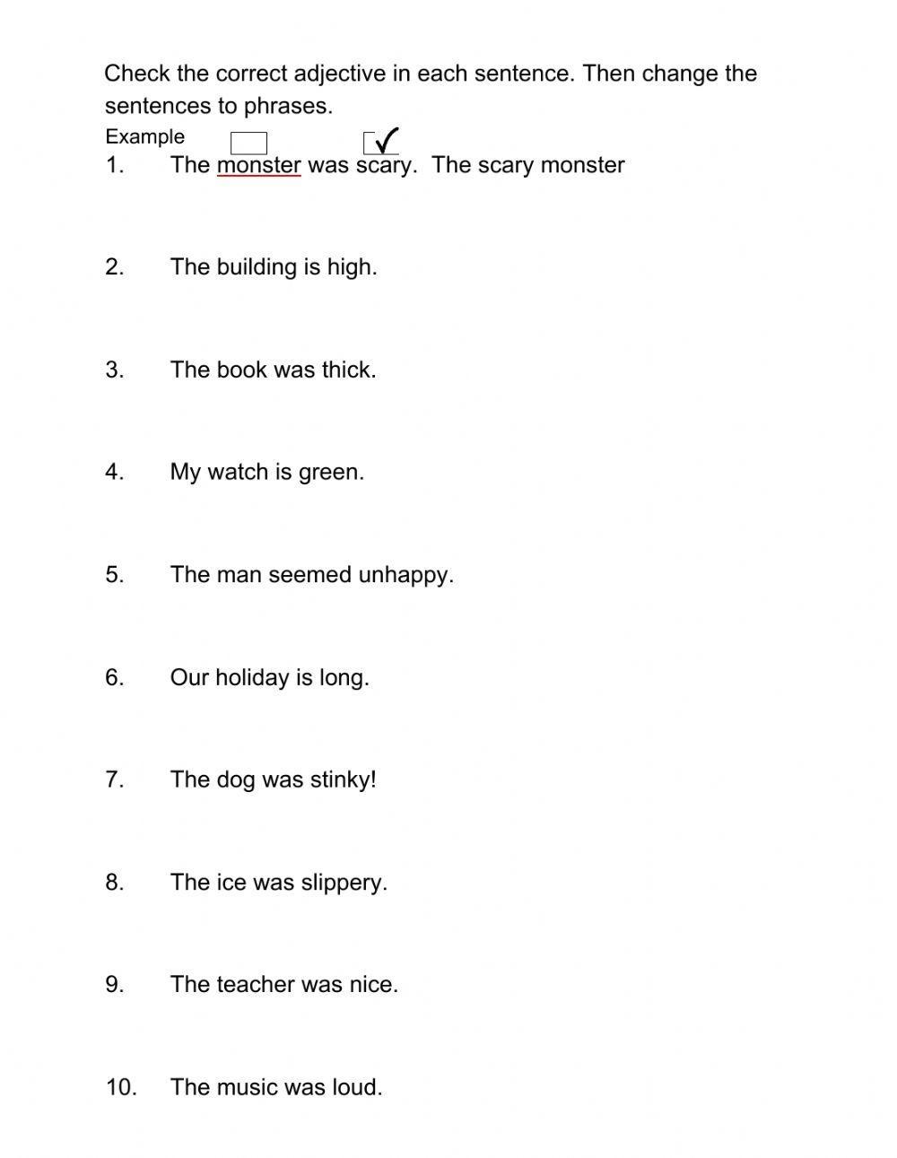 Adjective Noun … | Free Interactive Worksheets | 348615