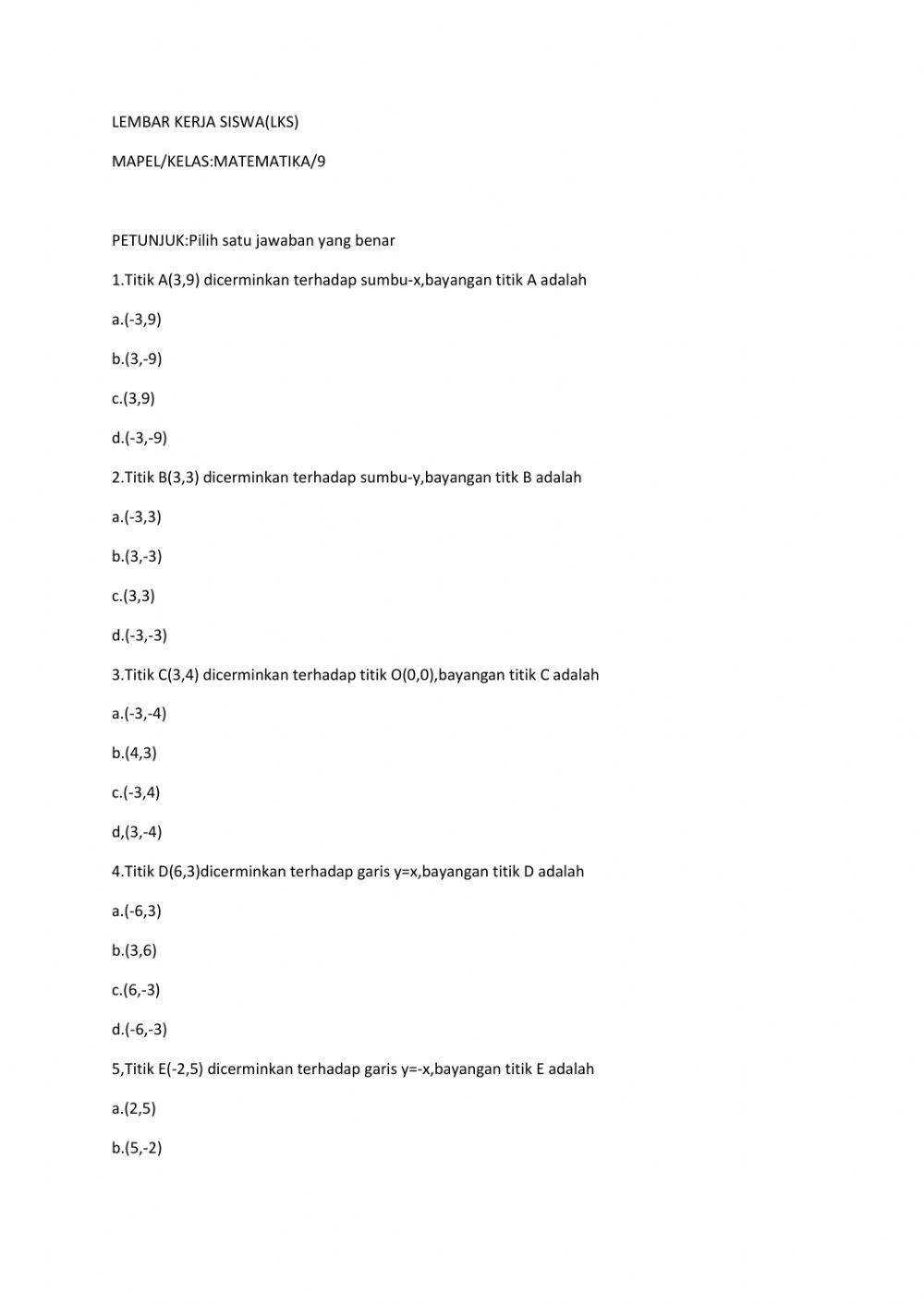 Matematika online exercise for 9 | Live Worksheets