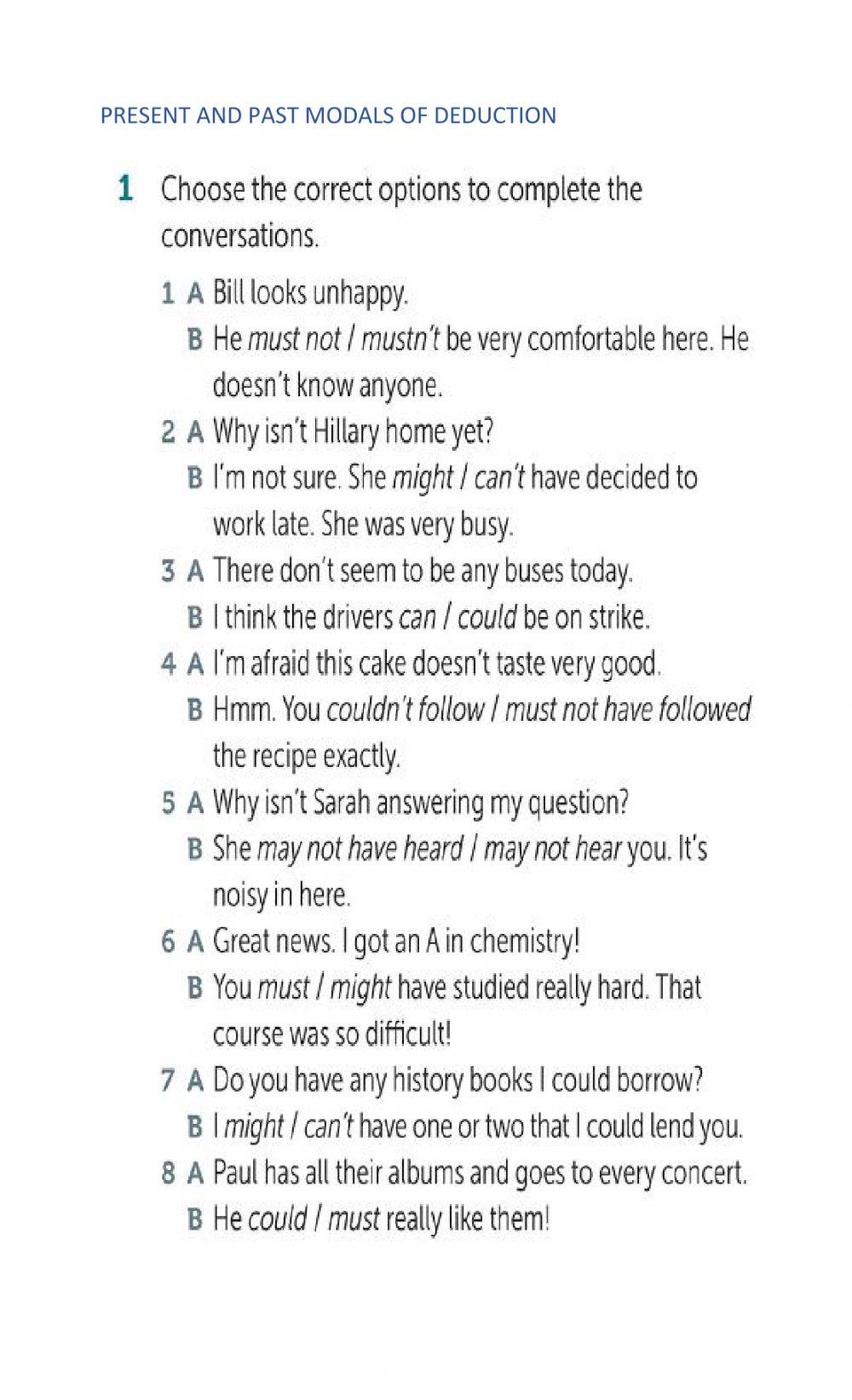 Wendysan | PRESENT AND PAST MODALS OF DEDUCTION 2 5988032