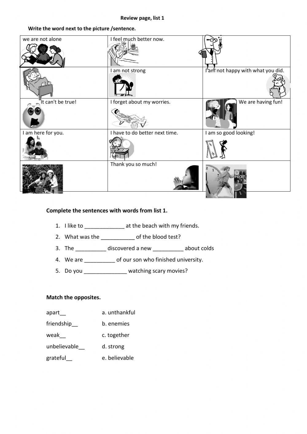 Vocabulary online exercise for 9th A2 | Live Worksheets