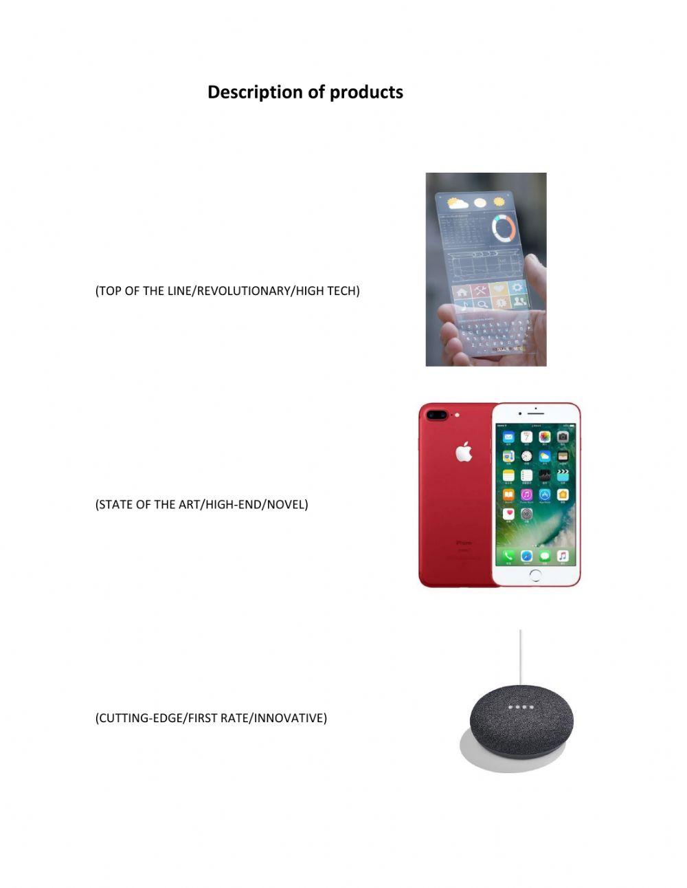 Description of technology worksheet | Live Worksheets