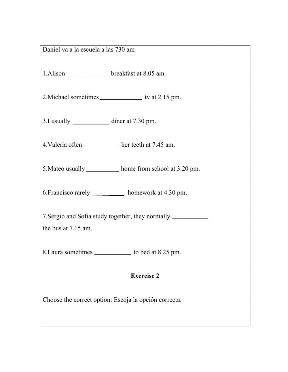 Third person sixth grade worksheet | Live Worksheets