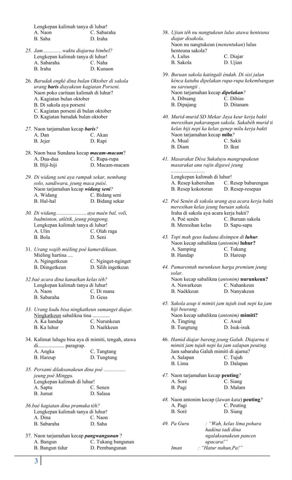 349756 | Latihan soal Basa Sunda | nurhidayantieuis