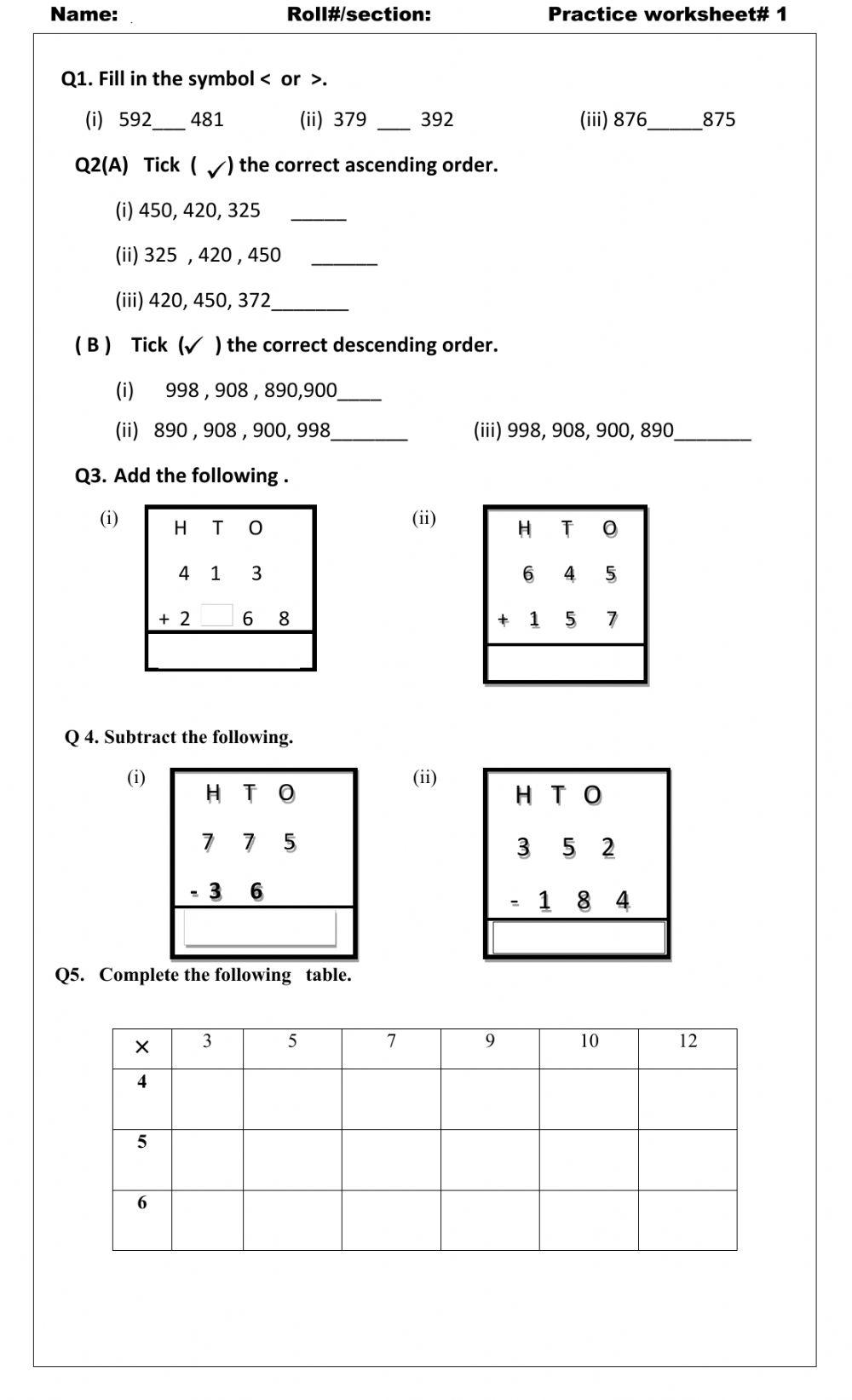 Practice worksheet worksheet | Live Worksheets