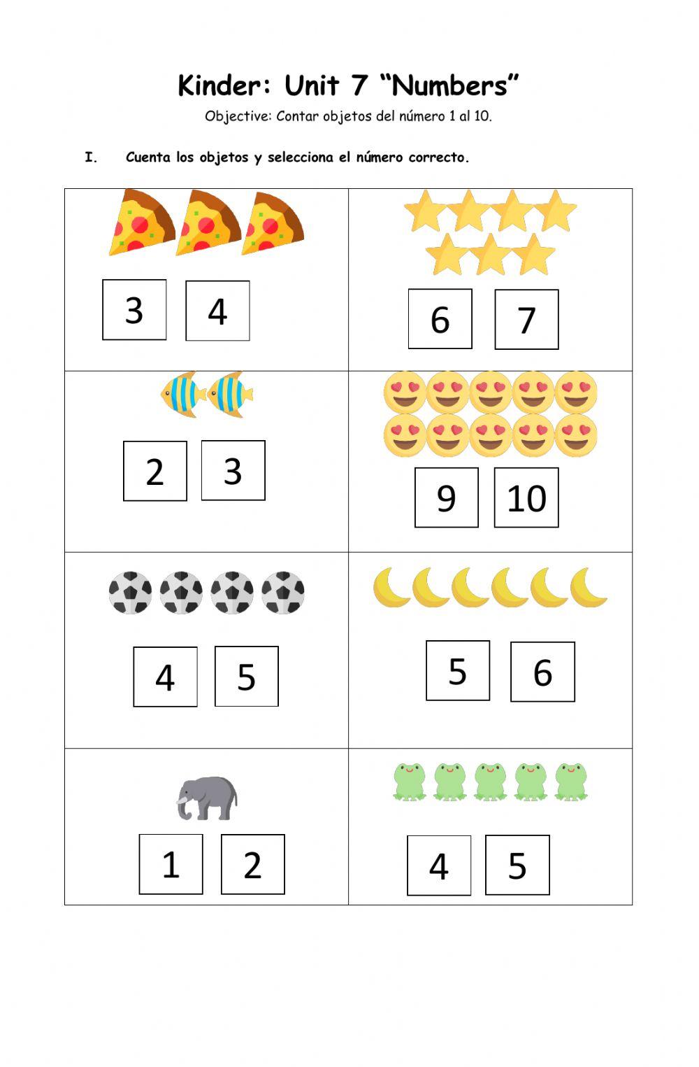 Numbers online exercise for Kinder | Live Worksheets