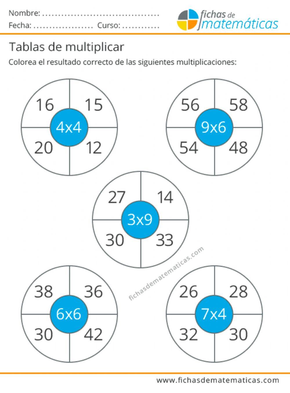 Ejercicio de multiplicaciones 350868 | fichasmatematicas