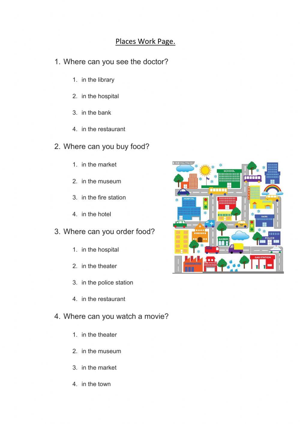 Places quiz | LiveWorksheets | 351013