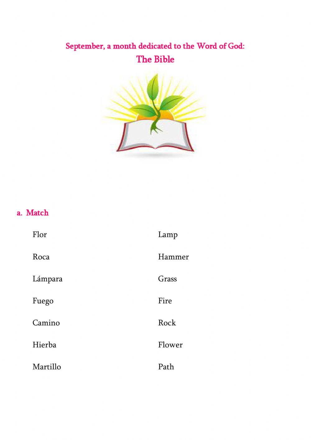 El mes de la Palabra worksheet | Live Worksheets