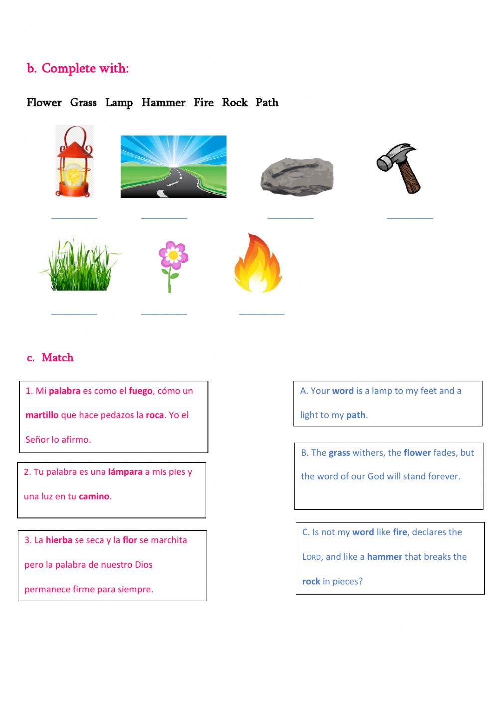 El mes de la Palabra worksheet | Live Worksheets