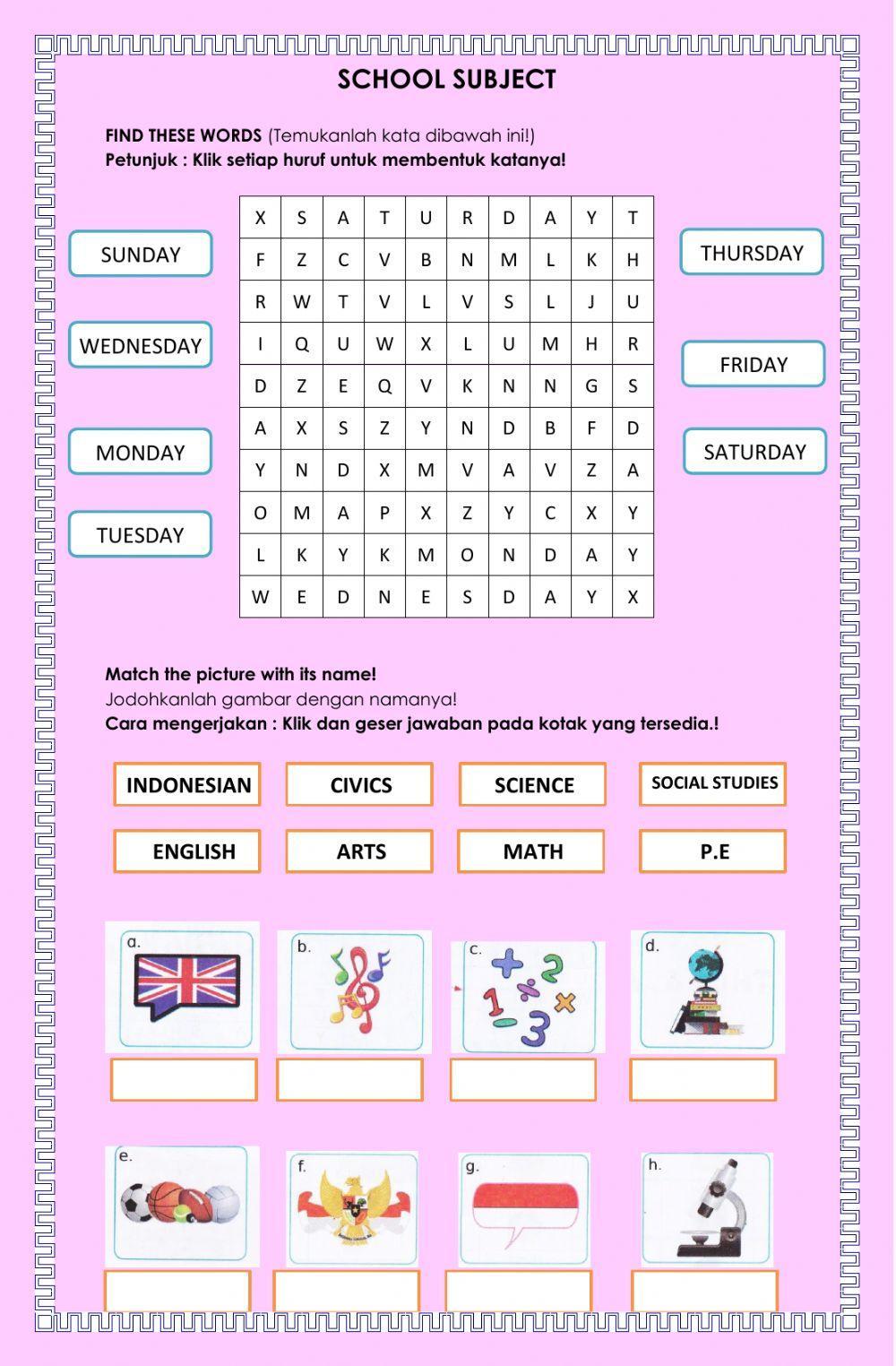 School Subject | Live Worksheets