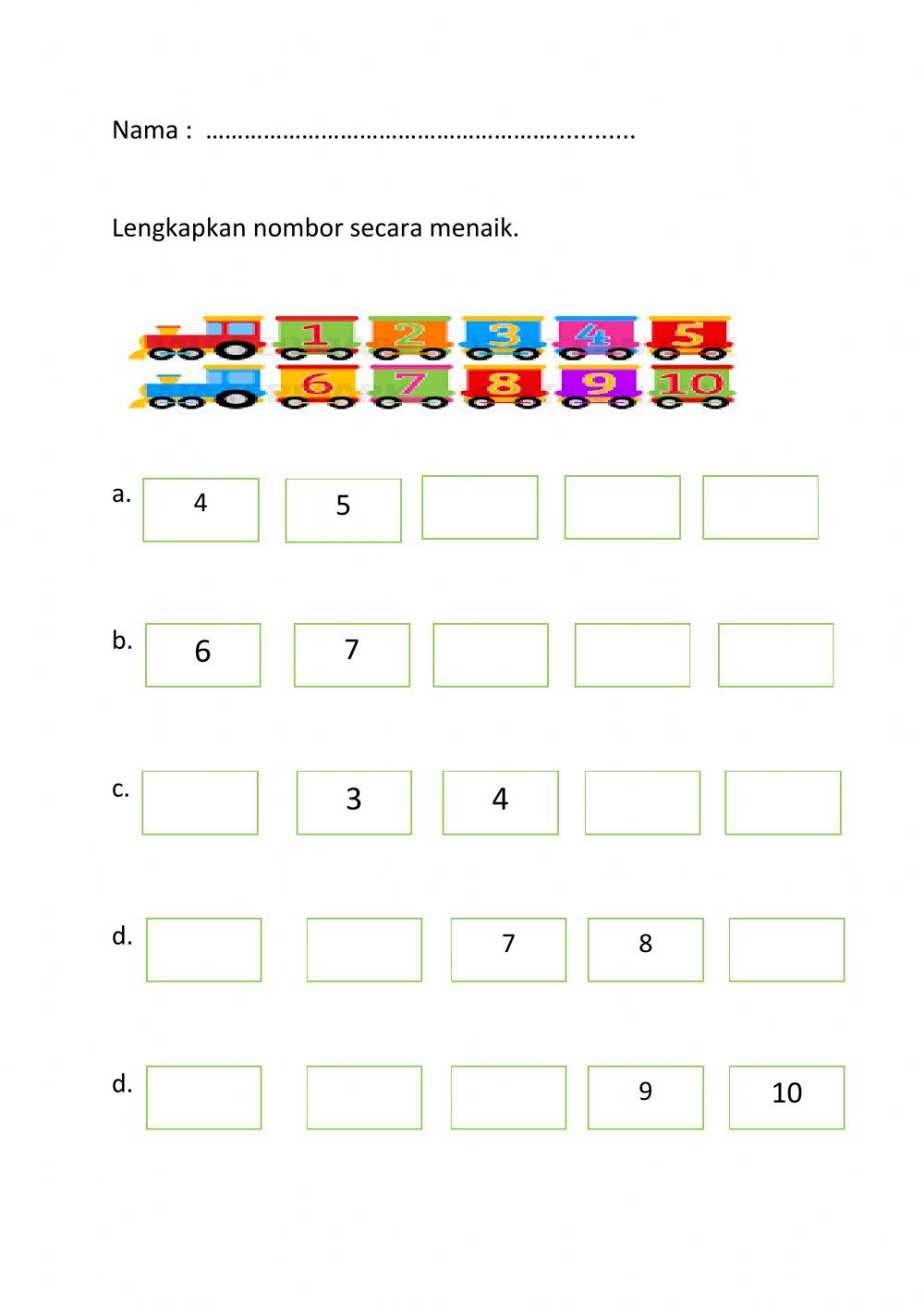 Matematik PPKI online worksheet for tahun 1 | Live Worksheets