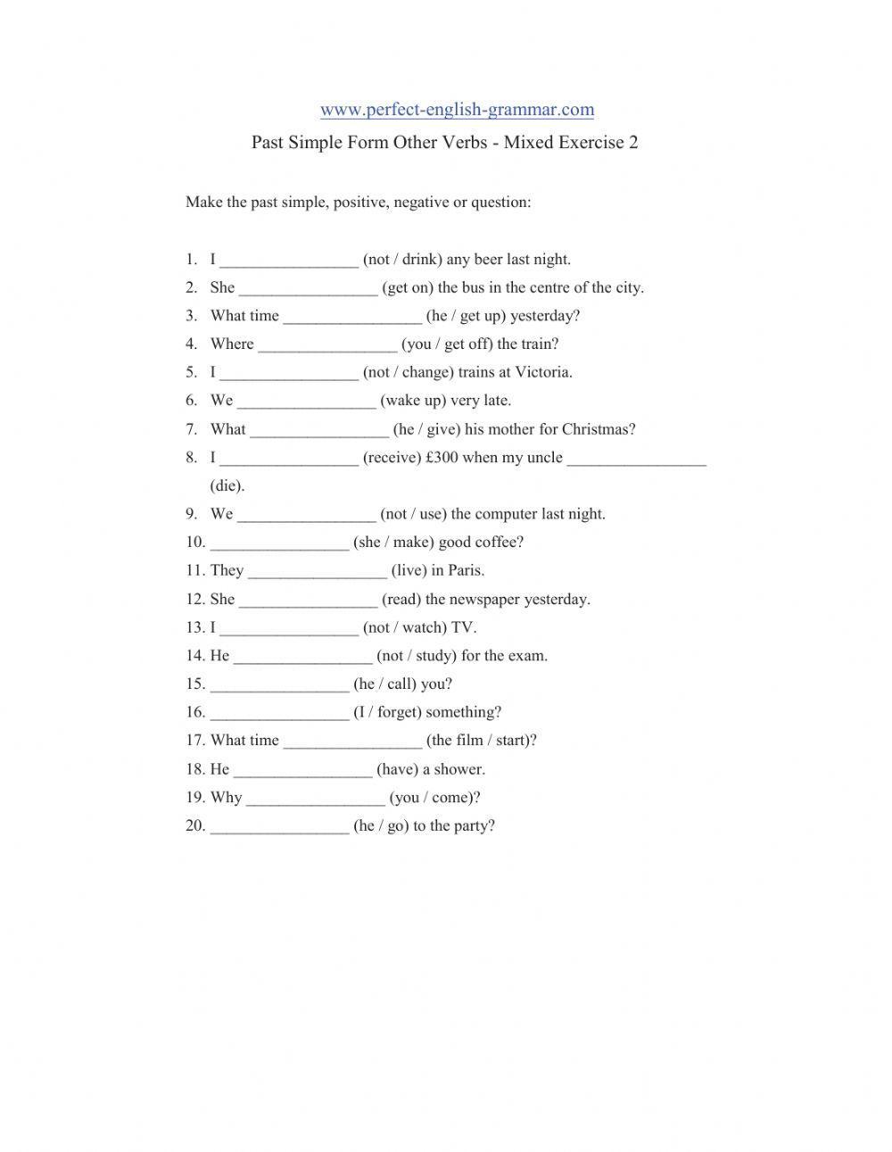 Past simple: Mi… | Free Interactive Worksheets | 352105