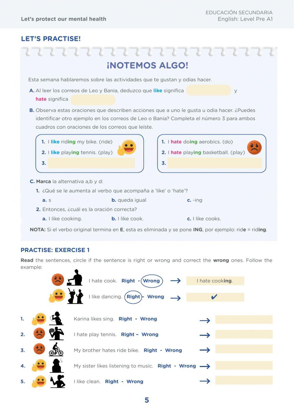 Preferences - l… | Free Interactive Worksheets | 352977