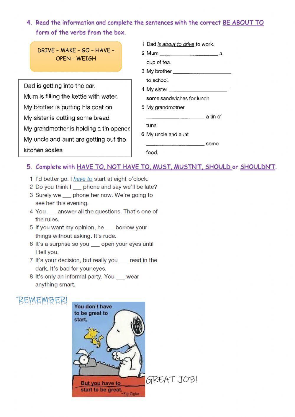 You must be quiet worksheet | Live Worksheets