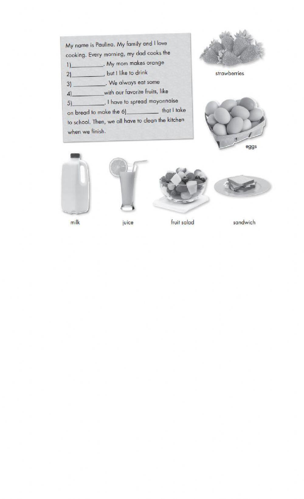 Weather and food worksheet | Live Worksheets