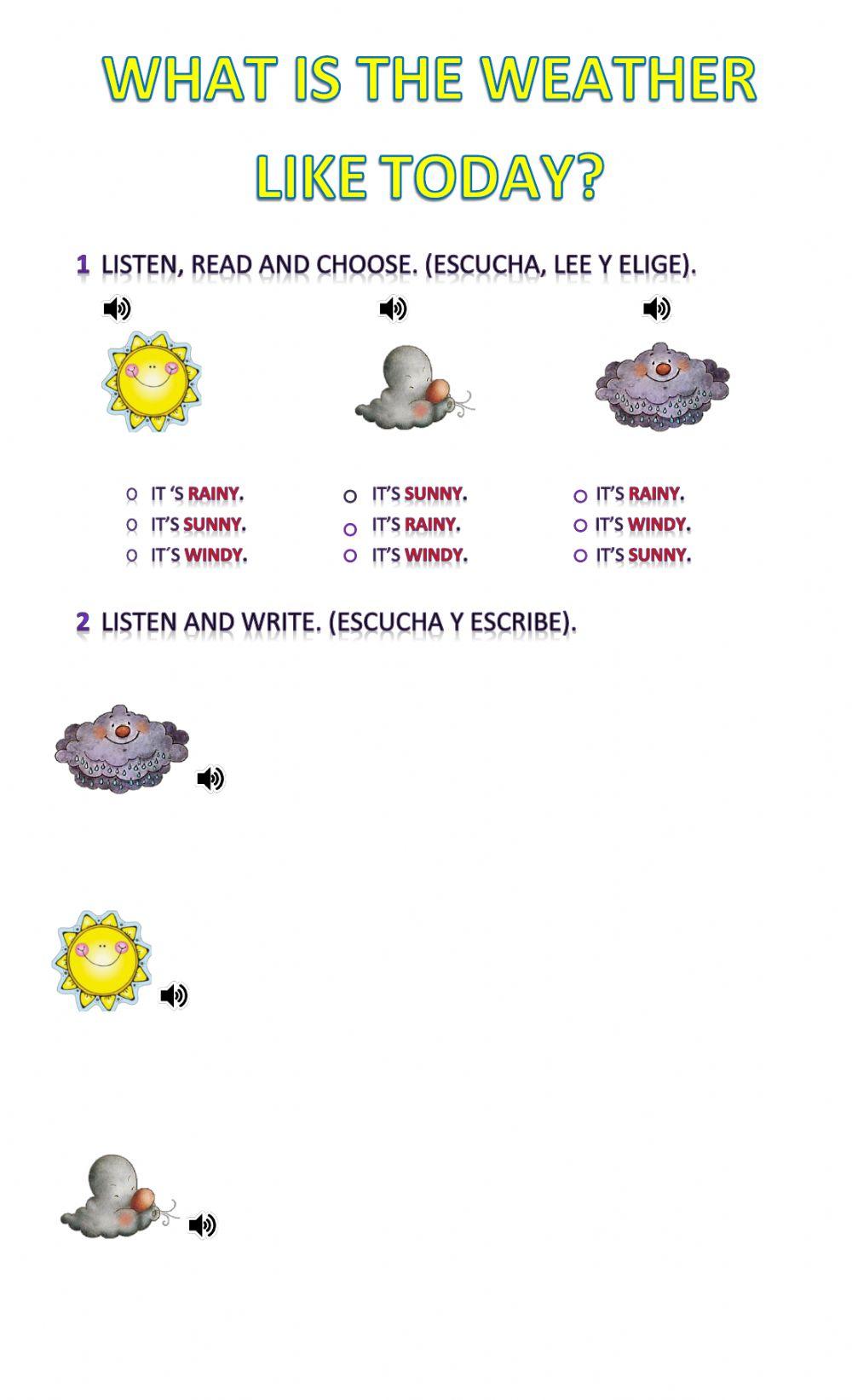 The weather online exercise for First grade | Live Worksheets