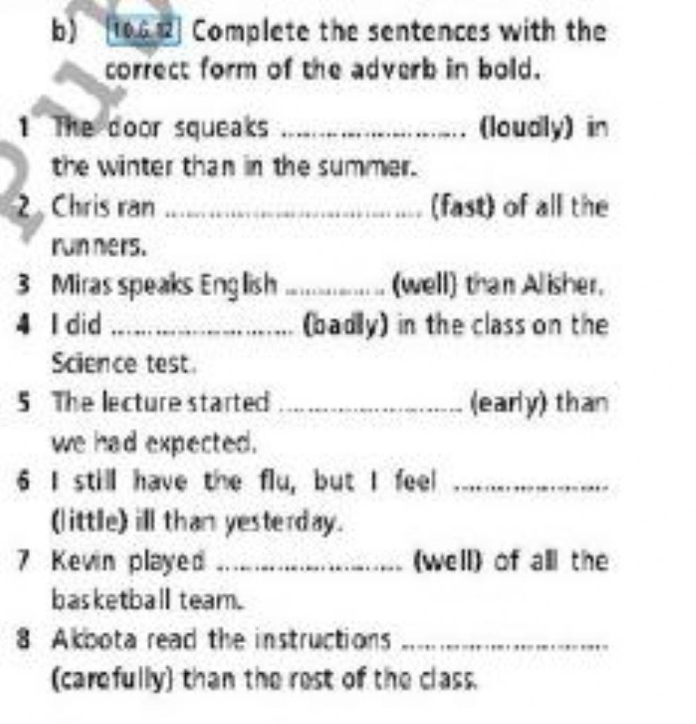 Comparative adv… | Free Interactive Worksheets | 5999798
