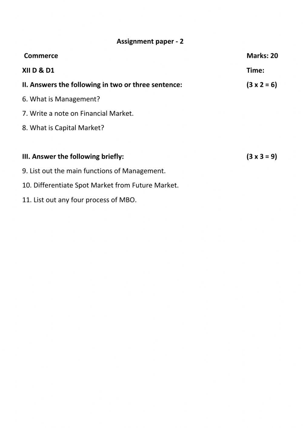 Commerce 11d1 exercise | Live Worksheets
