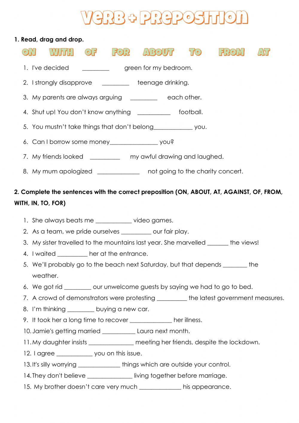 Practising verb + prepositions | Ana Clara | Live