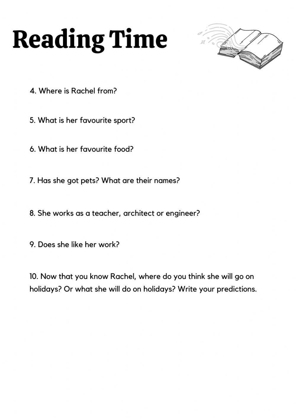 Reading time! exercise | Live Worksheets