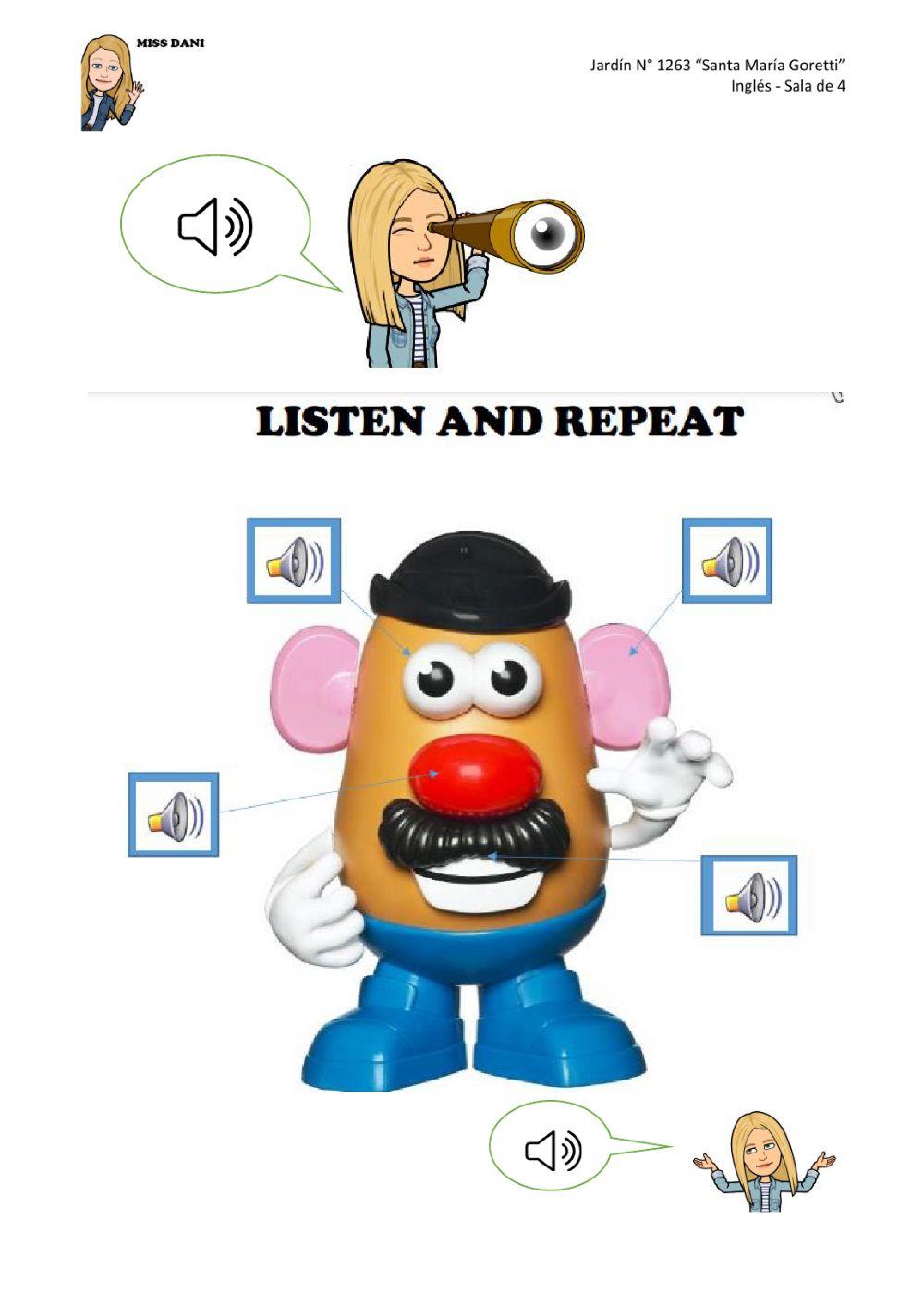 My Face interactive activity for kinder | Live Worksheets