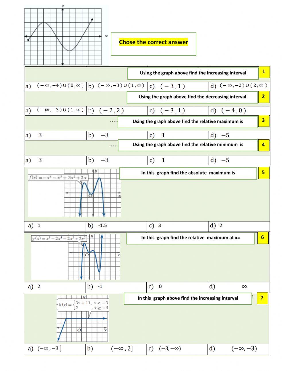 1-4 worksheet | Live Worksheets