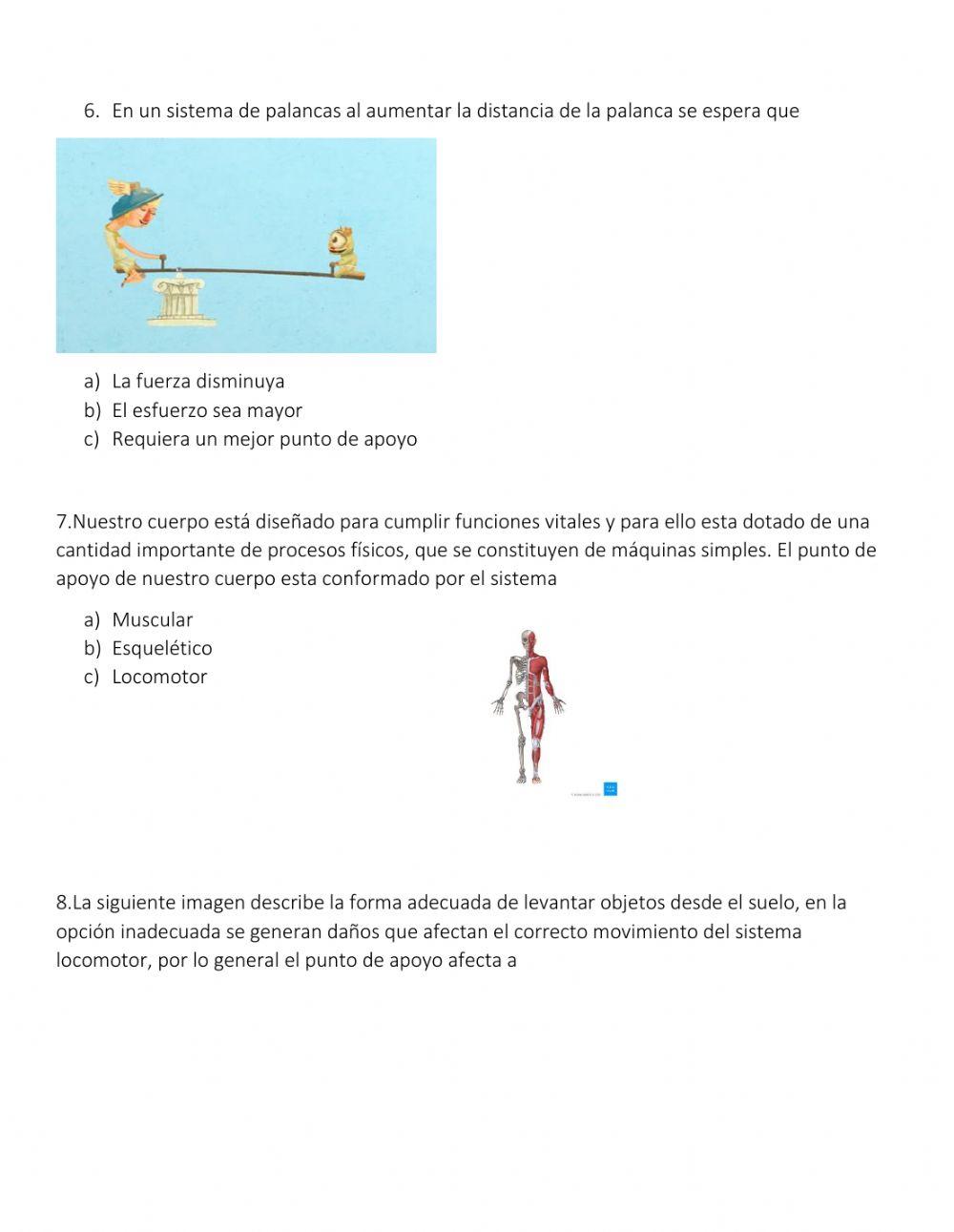 SCIENCE -LOCOMOTOR SYSTEM worksheet | Live Worksheets