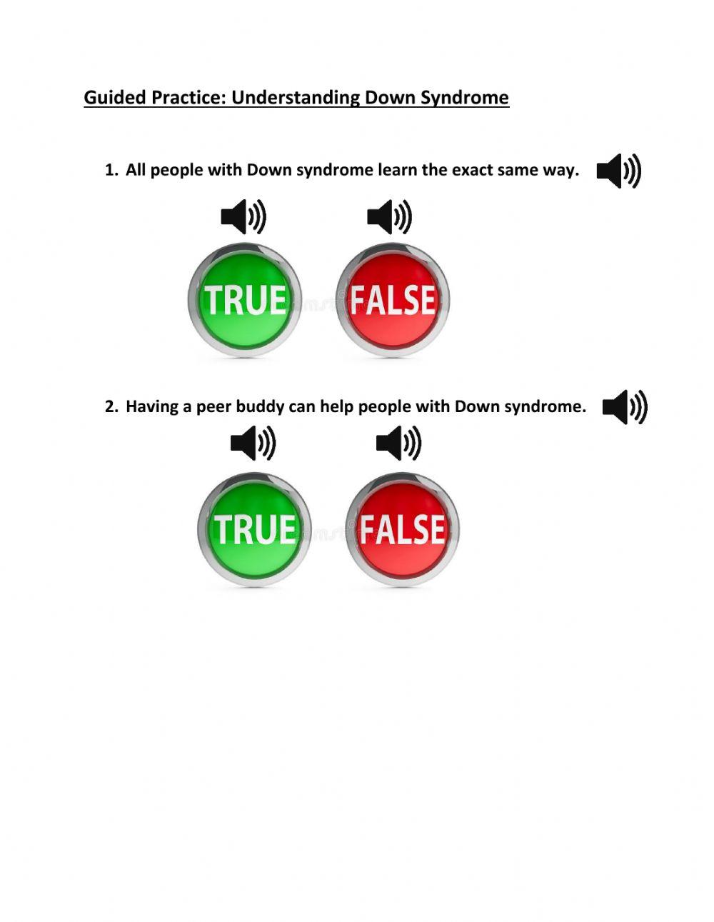 Guided Practice: Understanding Down Syndrome worksheet | Live Worksheets