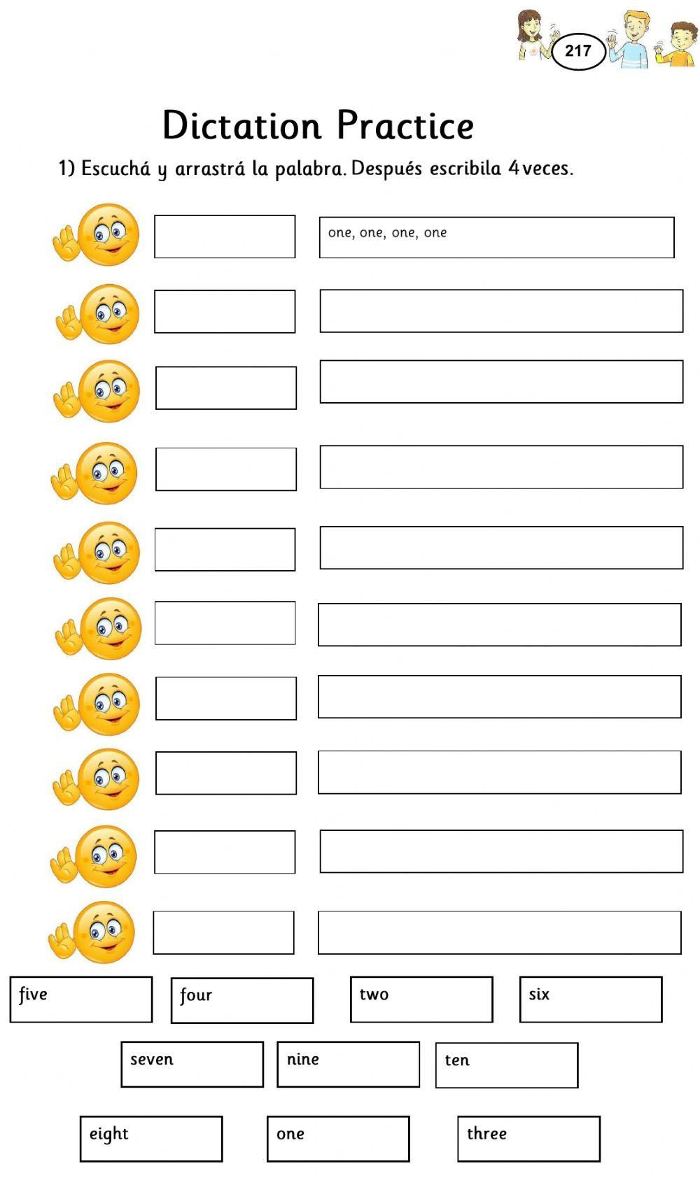 2nd - Dictation practice 217 worksheet | Live Worksheets