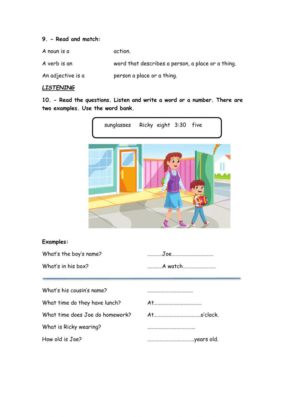 Midterm exam third grades interactive worksheet | Live Worksheets