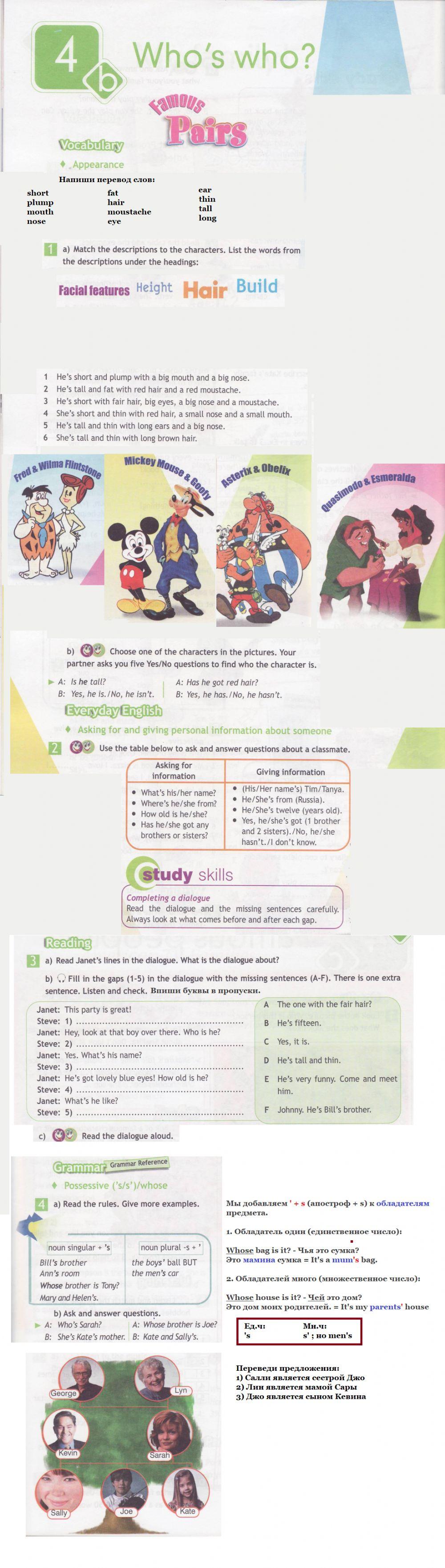 Spotlight 5 Unit 4b: Who's who? online exercise for | Live Worksheets