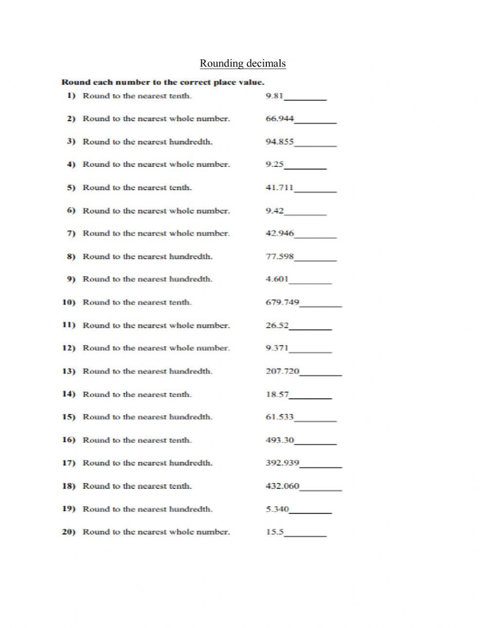 Rounding decimals 1018 | Dominique Thompson | Live