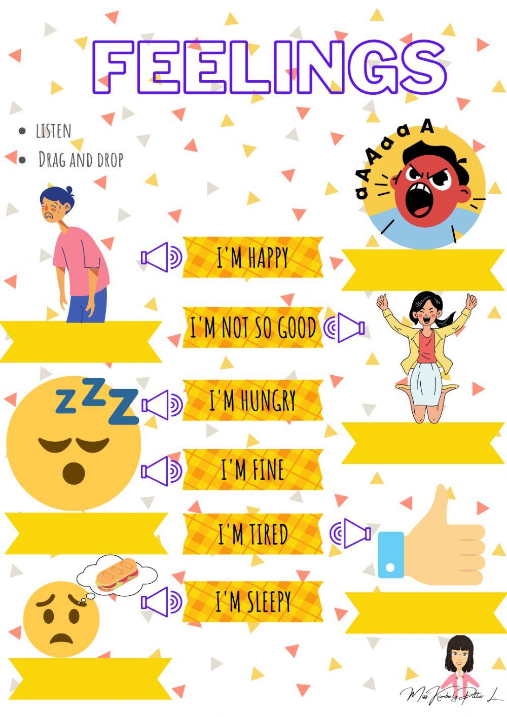 Feelings online exercise for Elementary | Live Worksheets