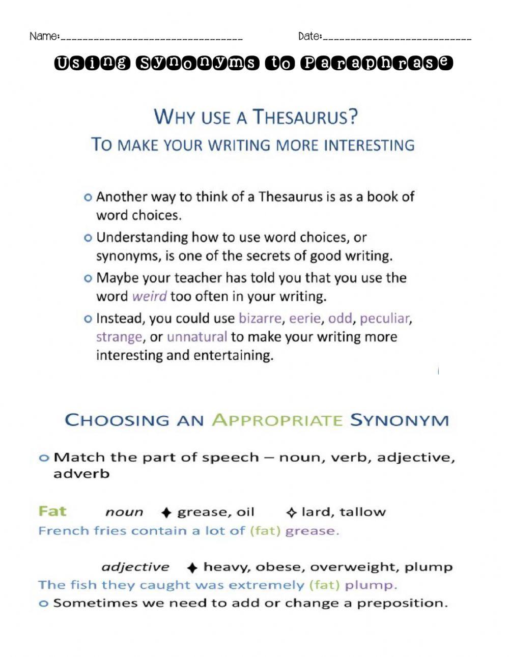 making changes synonym