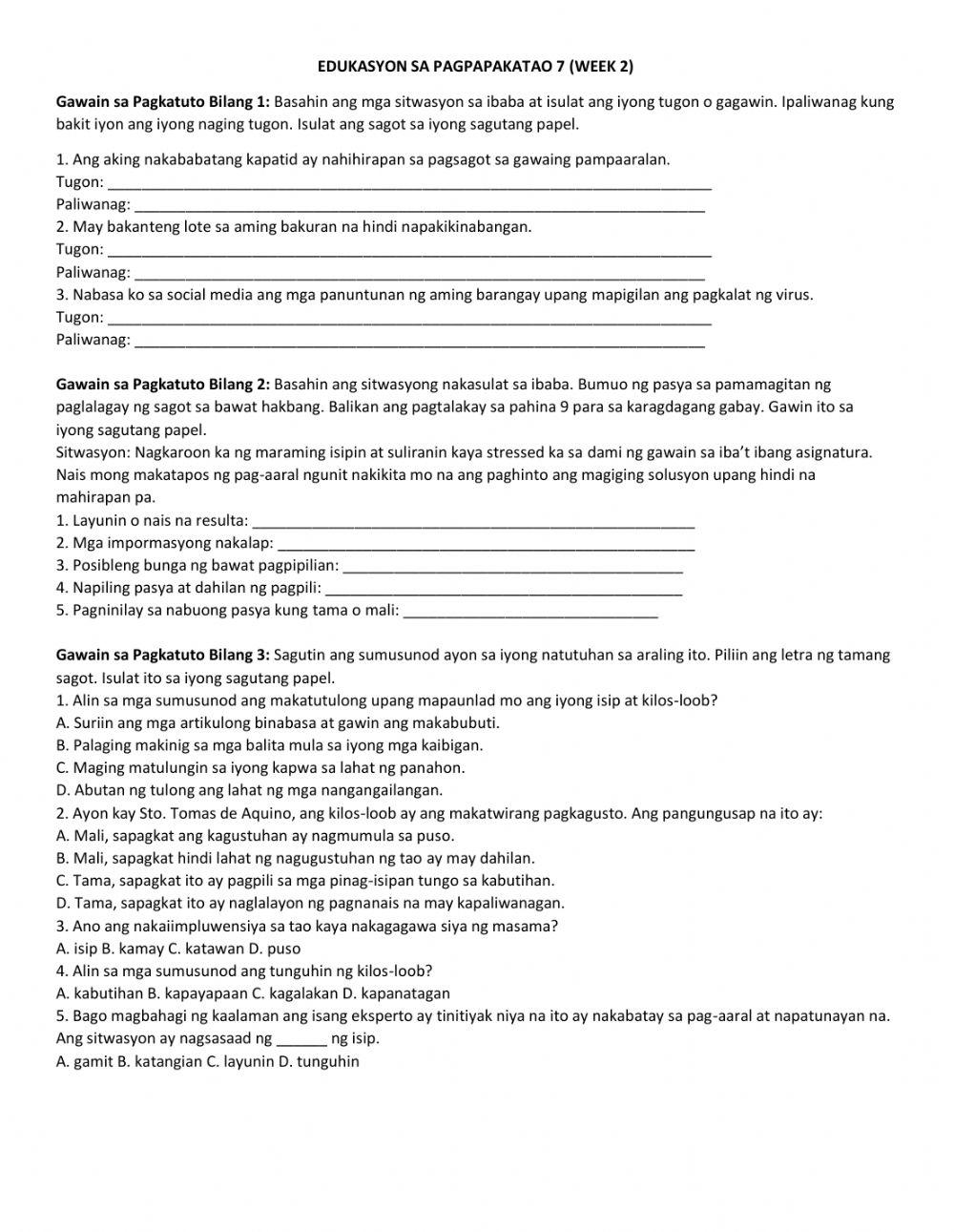 ESP 7 Worksheet 6352417 | lisa_pagadora | Live