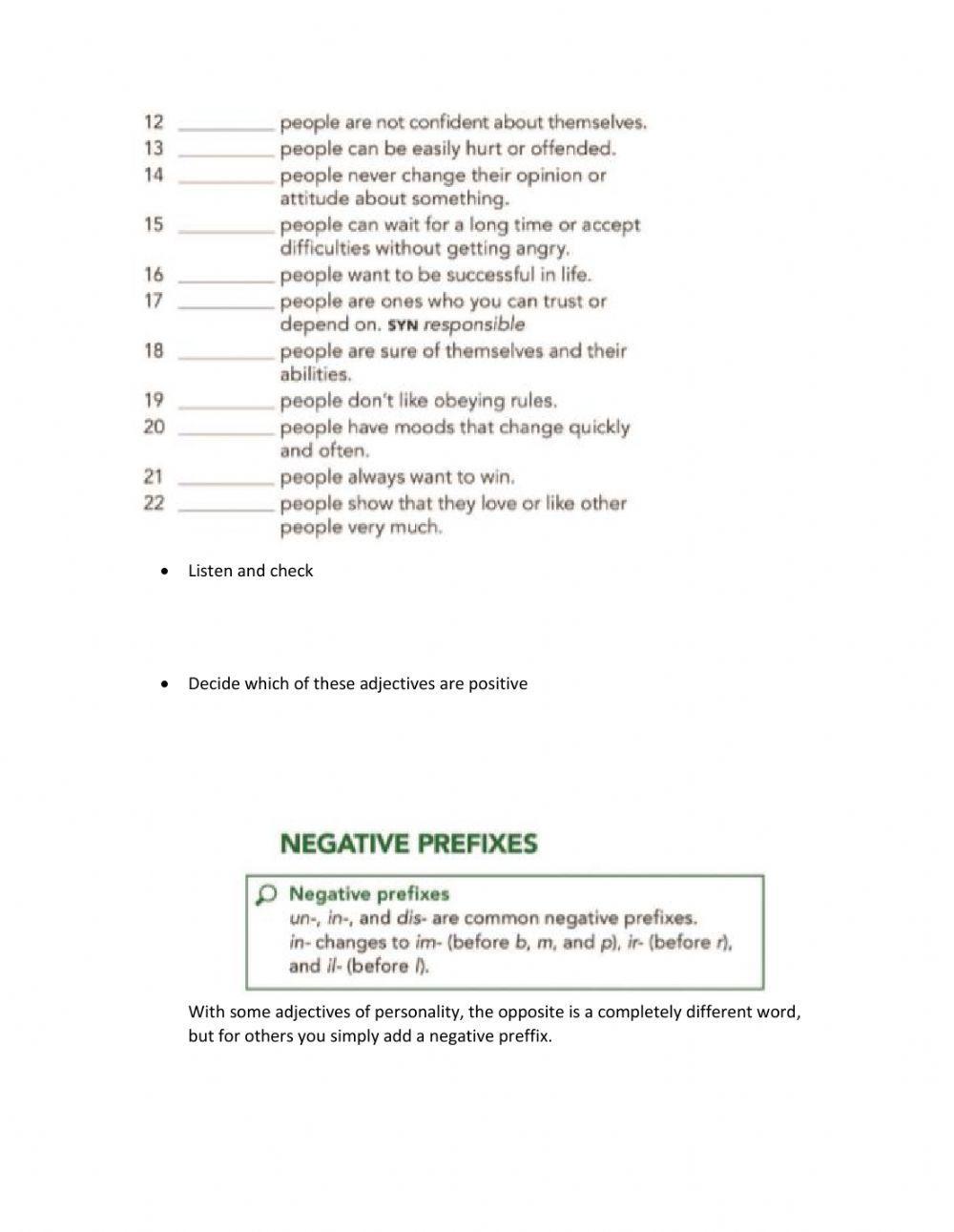 Personality free online activity | Live Worksheets