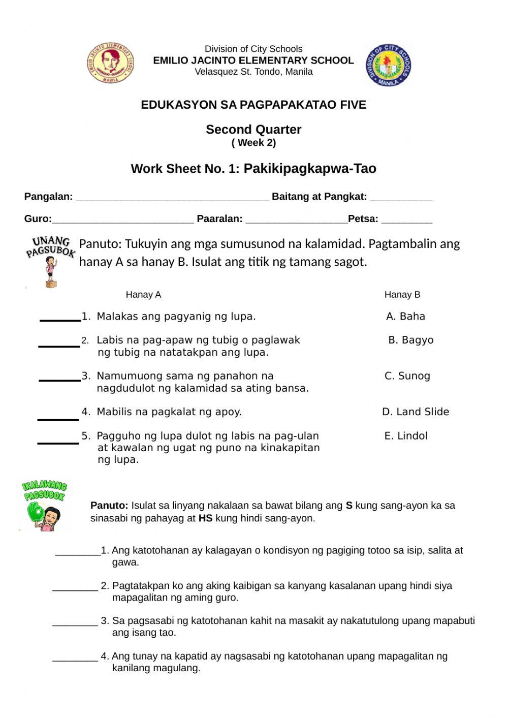 Worksheet 1: Pakikipagkapwa Tao Online Exercise For Live, 45% OFF